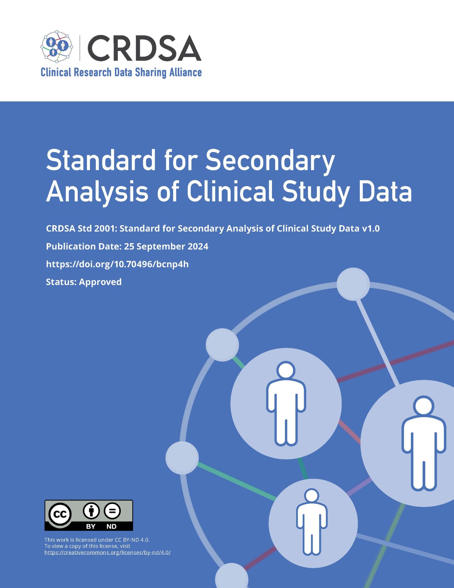 CRDSA Std 2001: Standard for Secondary Analysis of Clinical Study Data ...